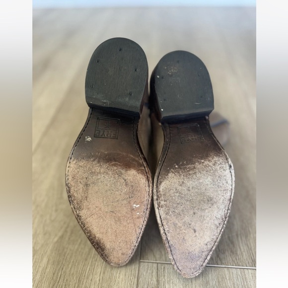 Frye | Shoes | Frye Billy Grey Cream Distressed Stitched Short Cowgirl ...